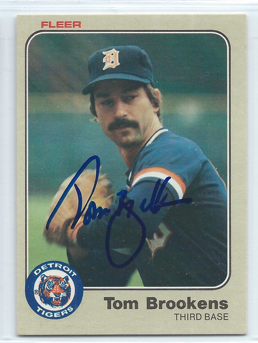 Tom Brookens signed 1983 Fleer baseball Detroit Tigers autograph #327 ...