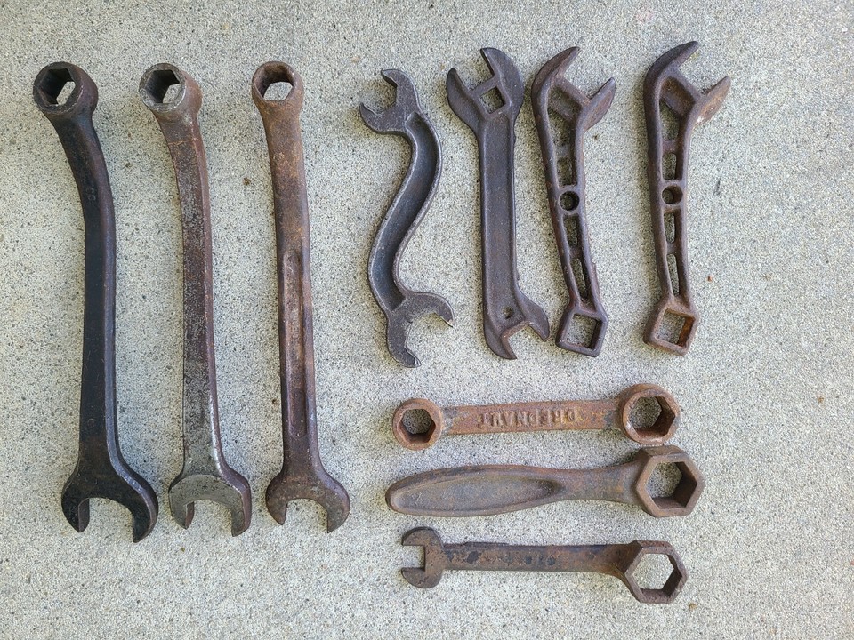 LOT of Ten (10) Antique Steel Wrenches Farm Auto | eBay