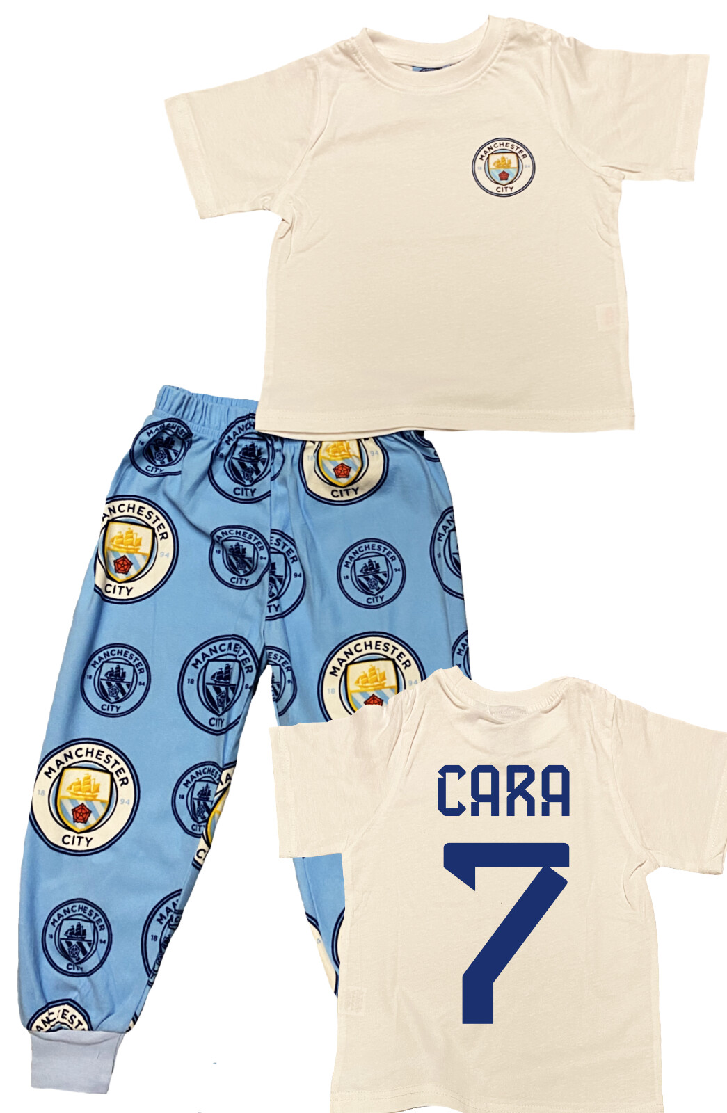 Manchester City Kids Pyjamas Football PJs Sleepwear - Personalisation ...
