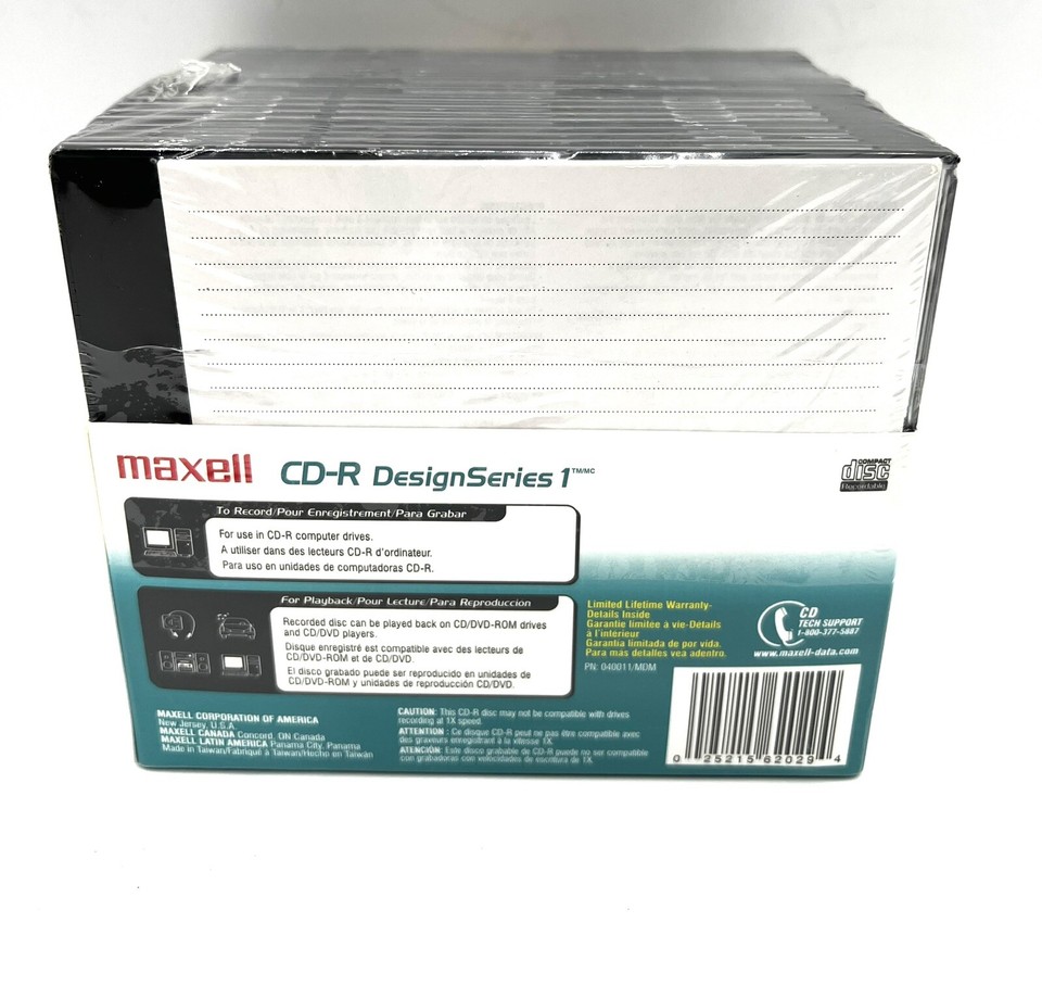 Maxell Design Series 1, 700MB 48x CD-R 80 Minute 20 Pack, New, Factory Sealed | eBay
