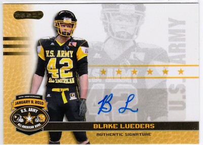 2010 BLAKE LUEDERS Razor US Army All-American Bowl AUTOGRAPH (LEAF ARMY ...
