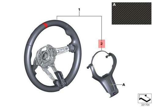 GENUINE BMW steering wheel Carbon Cover M PERFORMANCE 32302345201 BRAND ...