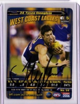 Signed Tyson Stenglein 2006 Teamcoach card | eBay Australia