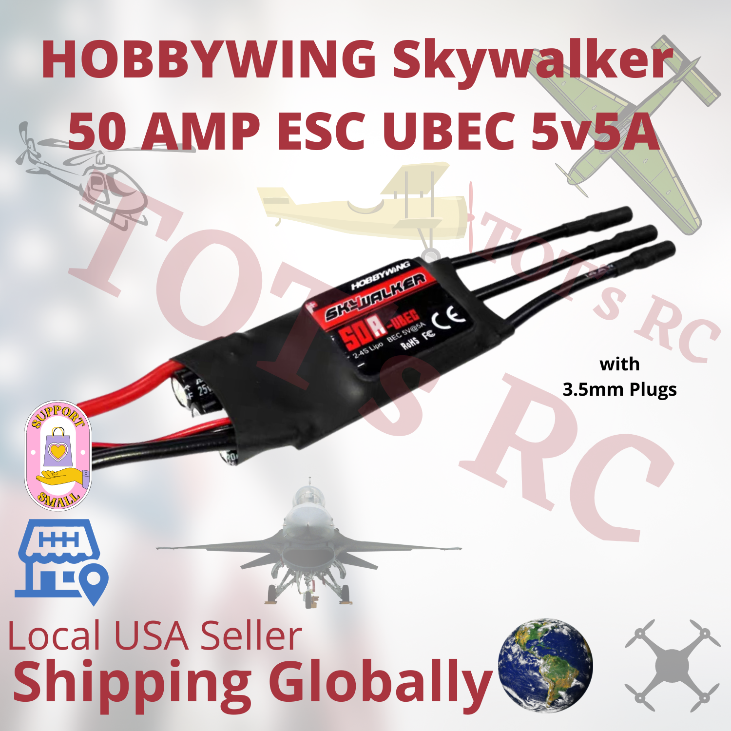 Hobbywing Skywalker 12A 20A 30A 40A 50A 60A 80A 100 120amp ESC 2-6s w ...