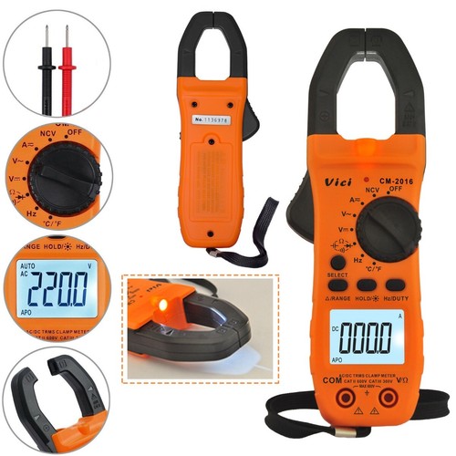Digital AC DC Handheld Clamp Meter Multimeter Ohm Amp Volt Voltage ...