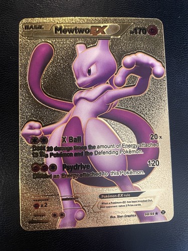Mewtwo EX High Quality Gold Foil Fan Art | eBay