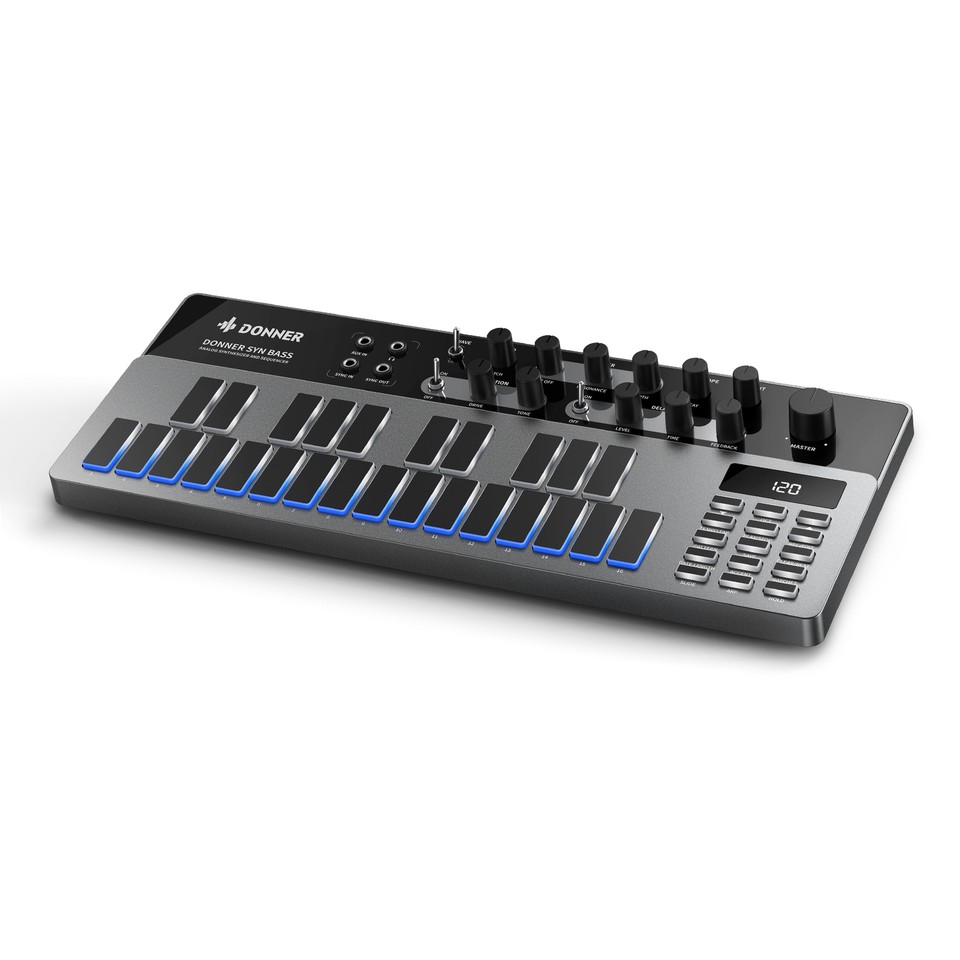 Donner B1 Analog Bass Synthesizer Sequencer Controller Beat Maker Drum ...
