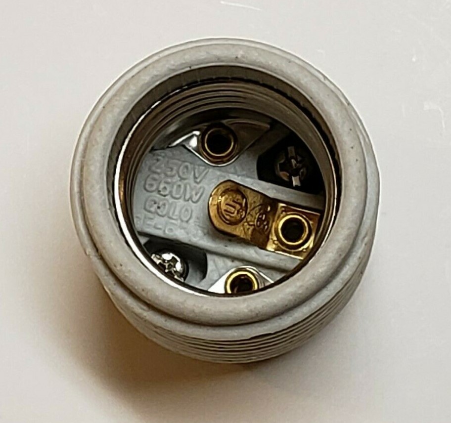 2" PORCELAIN THREADED KEYLESS SOCKET W/ RING LAMP SOCKET E26 MEDIUM ...