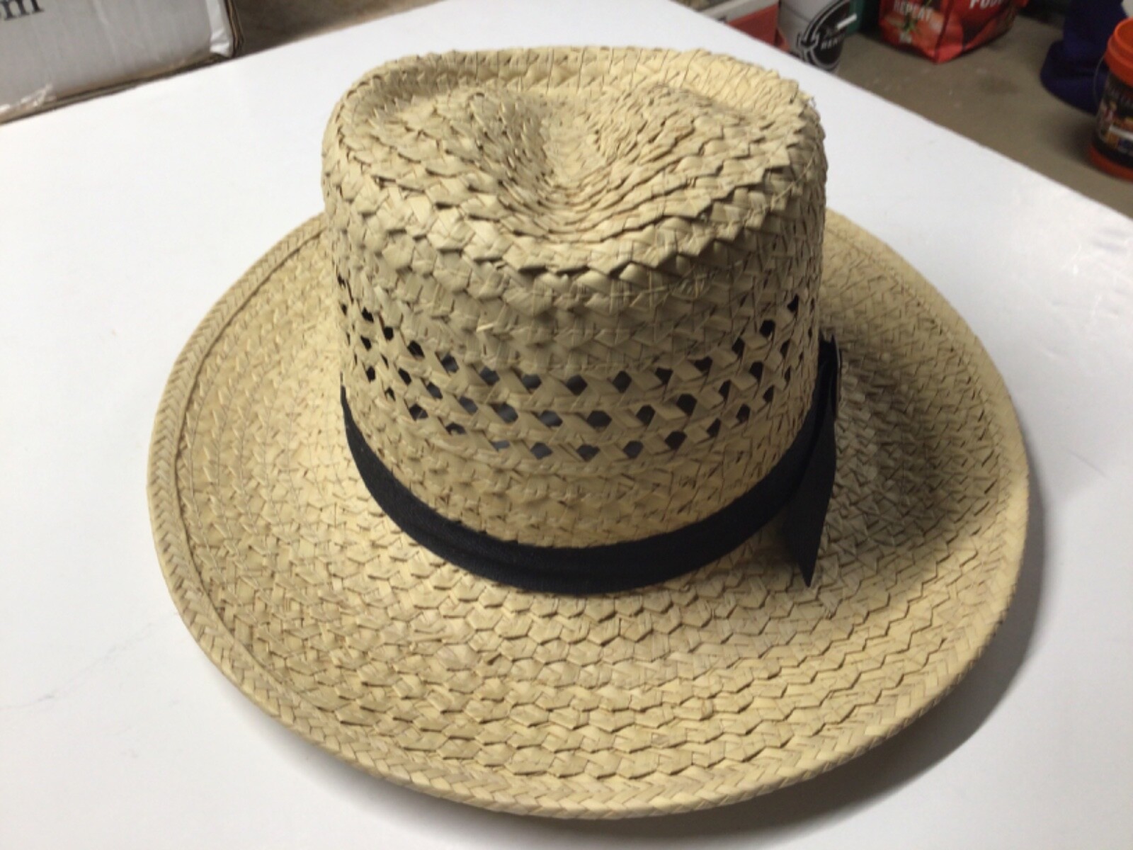 Amish Mennonite Men’s Natural Straw SUNSET Hat Sz 6 7/8 NEW Plain ...