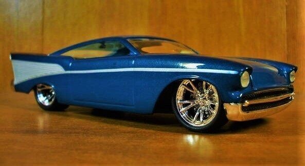 Chevrolet 57 Chevy 1957 Custom 55 1:24 SCALE METAL BODY MODEL CAR 1955 ...