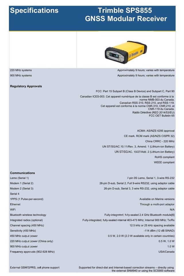 Trimble SPS855 Modular GNSS Receiver 450mhz | eBay
