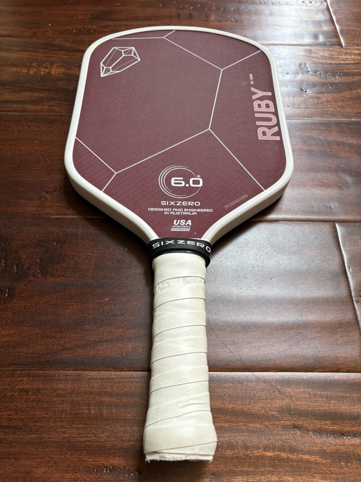 Six Zero 6.0 Ruby Pickleball Paddle 16mm W/ Paddle Cover | eBay