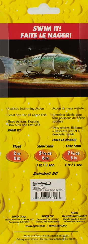 (LOT OF 2) SPRO SWIMBAIT 60 SLOW SINK 6" SSB60Z1SBH BLUE BLACK HERRING CN2361 | eBay