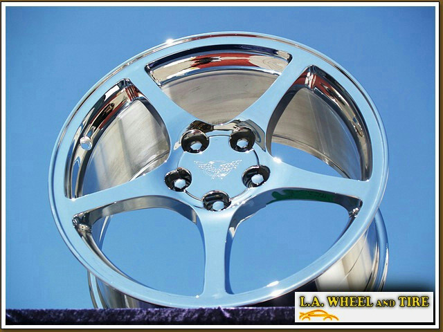 SET OF 4 CHROME 17" 18" CHEVROLET CORVETTE C5 OEM FACTORY WHEELS RIMS ...