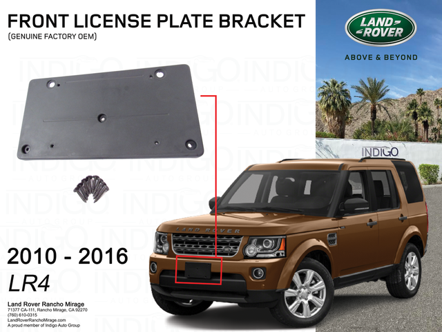 2010 - 2014 Land Rover Lr4 Front License Plate Holder OEM LR013929 for ...