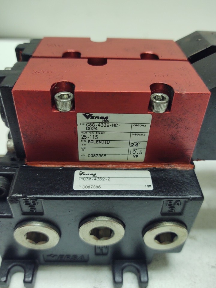 VERSA CUST-C7BOTTOM-P220-000328 VALVE ASSEMBLY 24VDC CSG-4332-HC-D024 ...