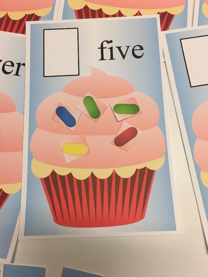 Party Cupcakes Learning Center- Math Mats Counting 0 To 10 - Laminated ...