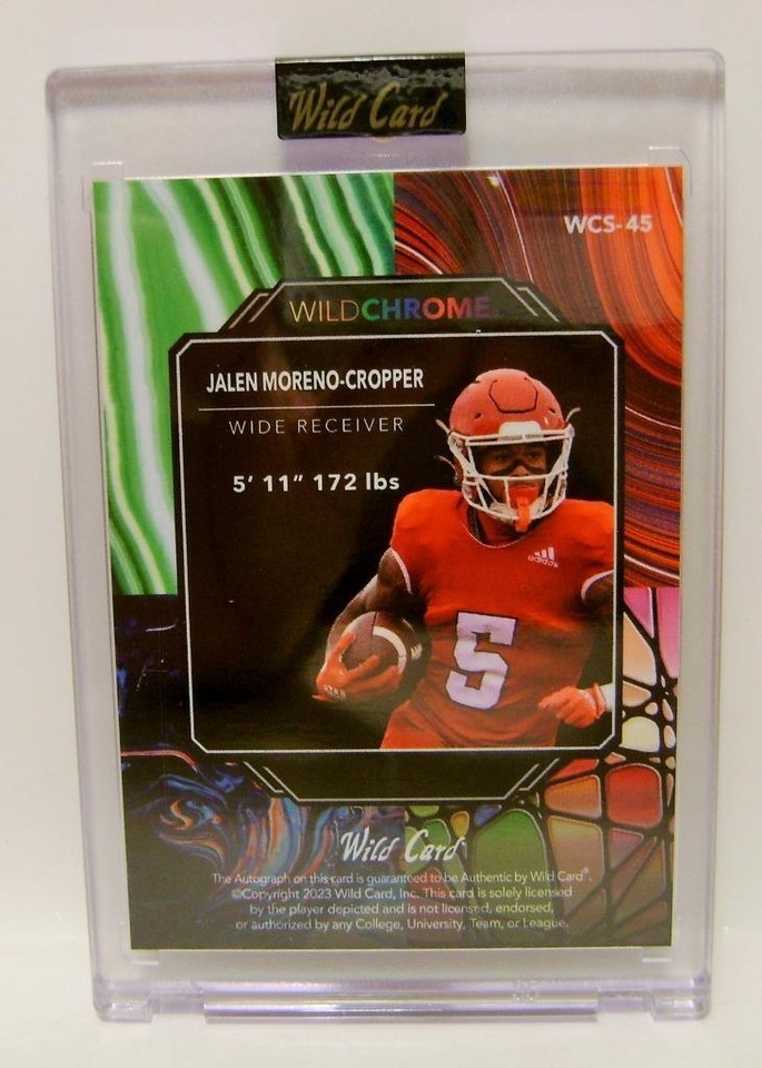 JALEN MORENO-CROPPER #5 /7 AUTO FOOTBALL WILD CARD WILDCHROME 2023 | eBay
