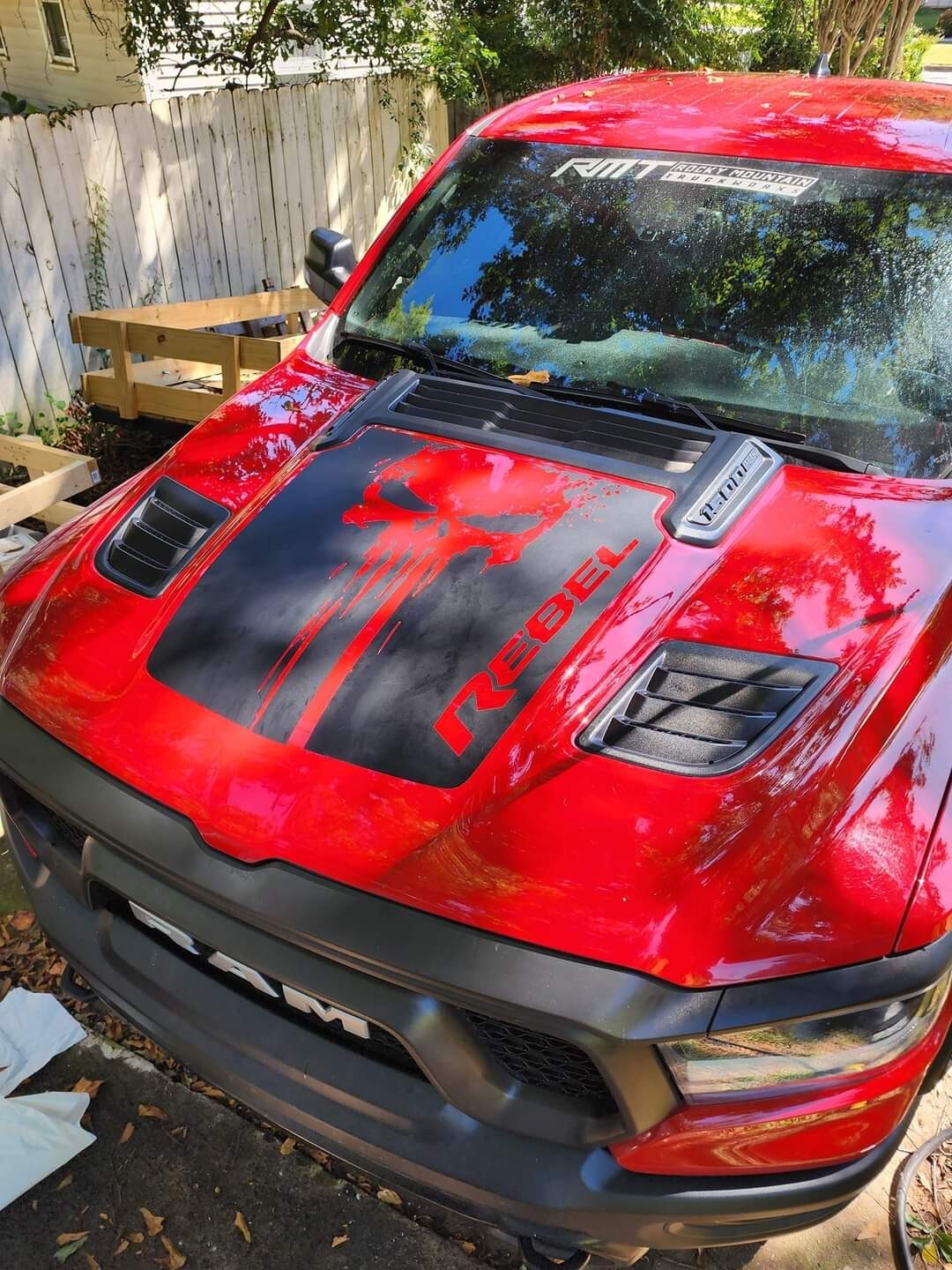 Punisher style Compatible with Ram Rebel Hood Decal Truck Vinyl Graphic ...