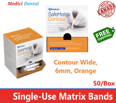 Dental Pro-Matrix Band Curve – Wide, 6.0 mm, 50/Bx, Orange, Matrix ...