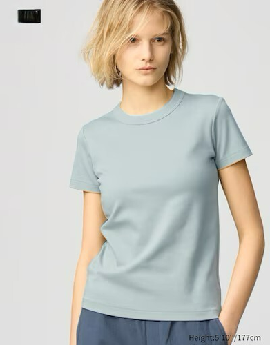 Uniqlo Women’s Basic Short Sleeve Crew Neck Heavy Cotton T-Shirt Sz L ...