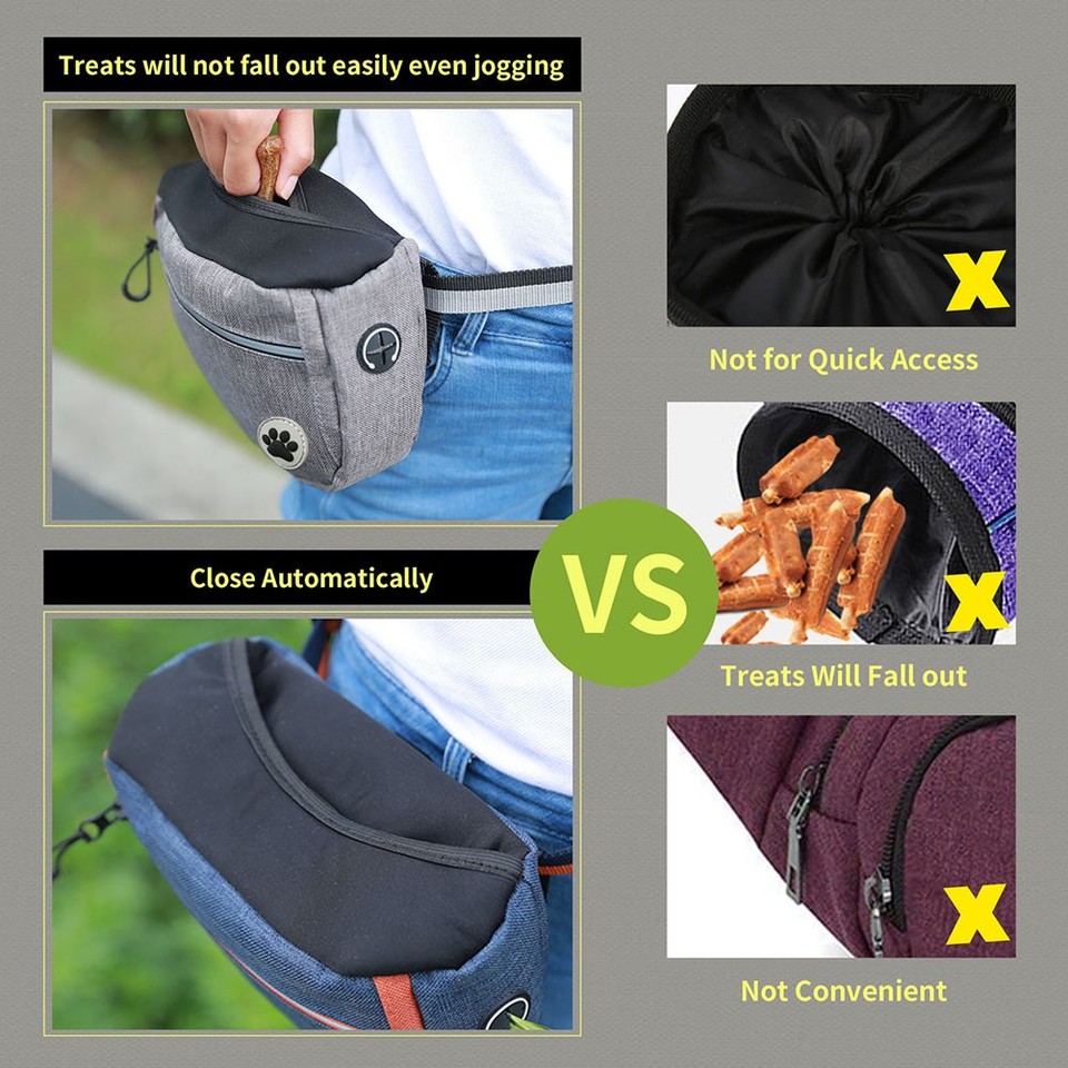 Dog Fanny Pack for Walking Pet Waist Bag Training Treat Container Pouch ...