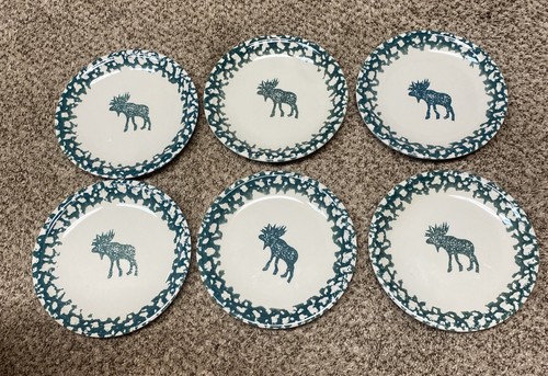 Set Of 6 - Folk Craft Tienshan Moose Country Dessert 7.75" Plates | eBay