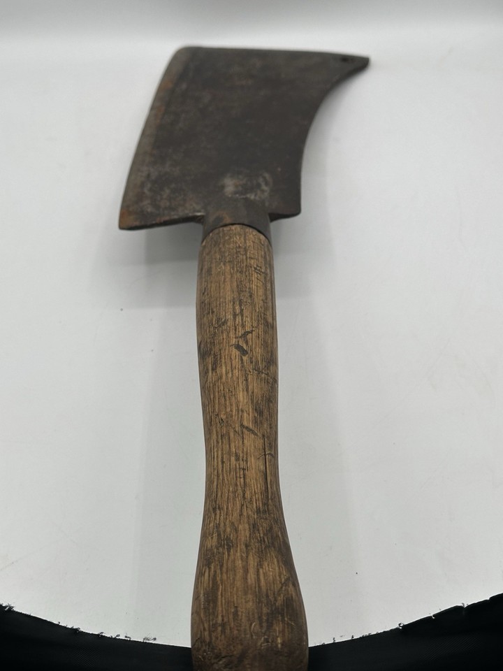 Antique Meat Cleaver hog splitter Hand Forged Thick Blade 7” Heavy Farm ...