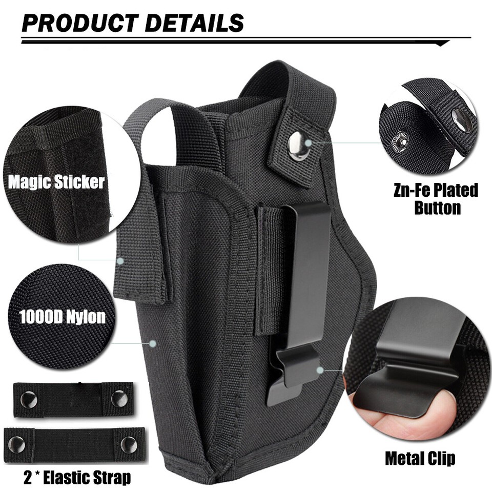 Universal IWB OWB Tactical Gun Holster with Mag Pouch Concealed Carry ...