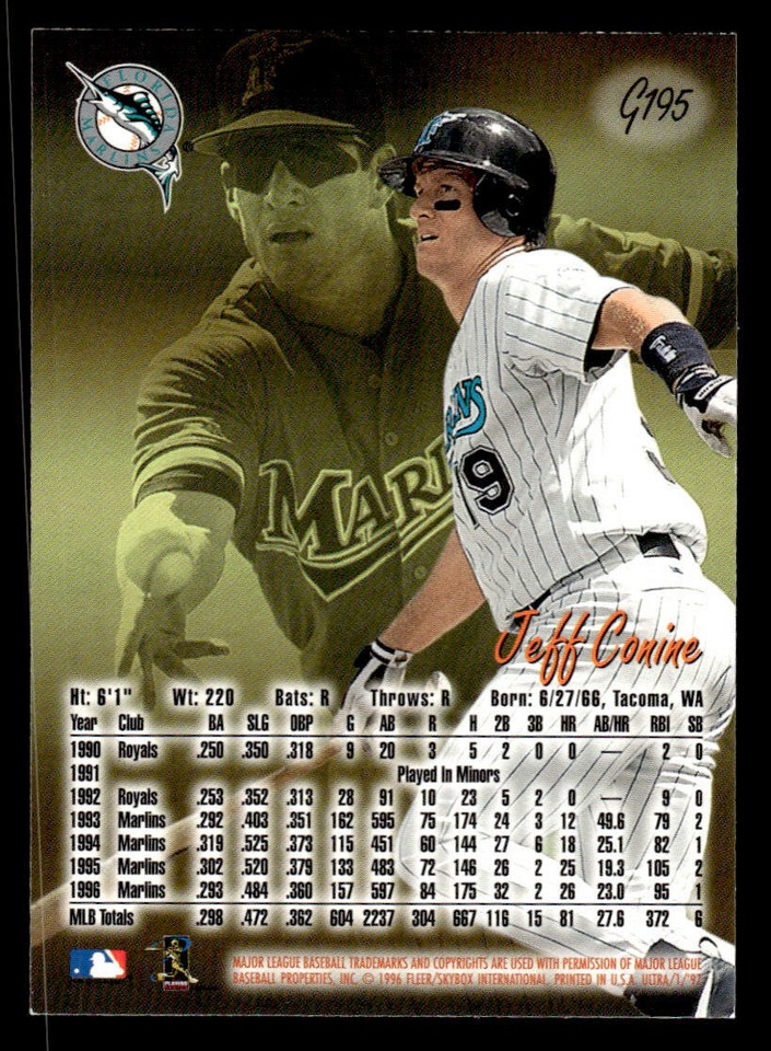 Jeff Conine Florida Marlins 1997 Fleer Ultra Gold Medallion #G195 | eBay