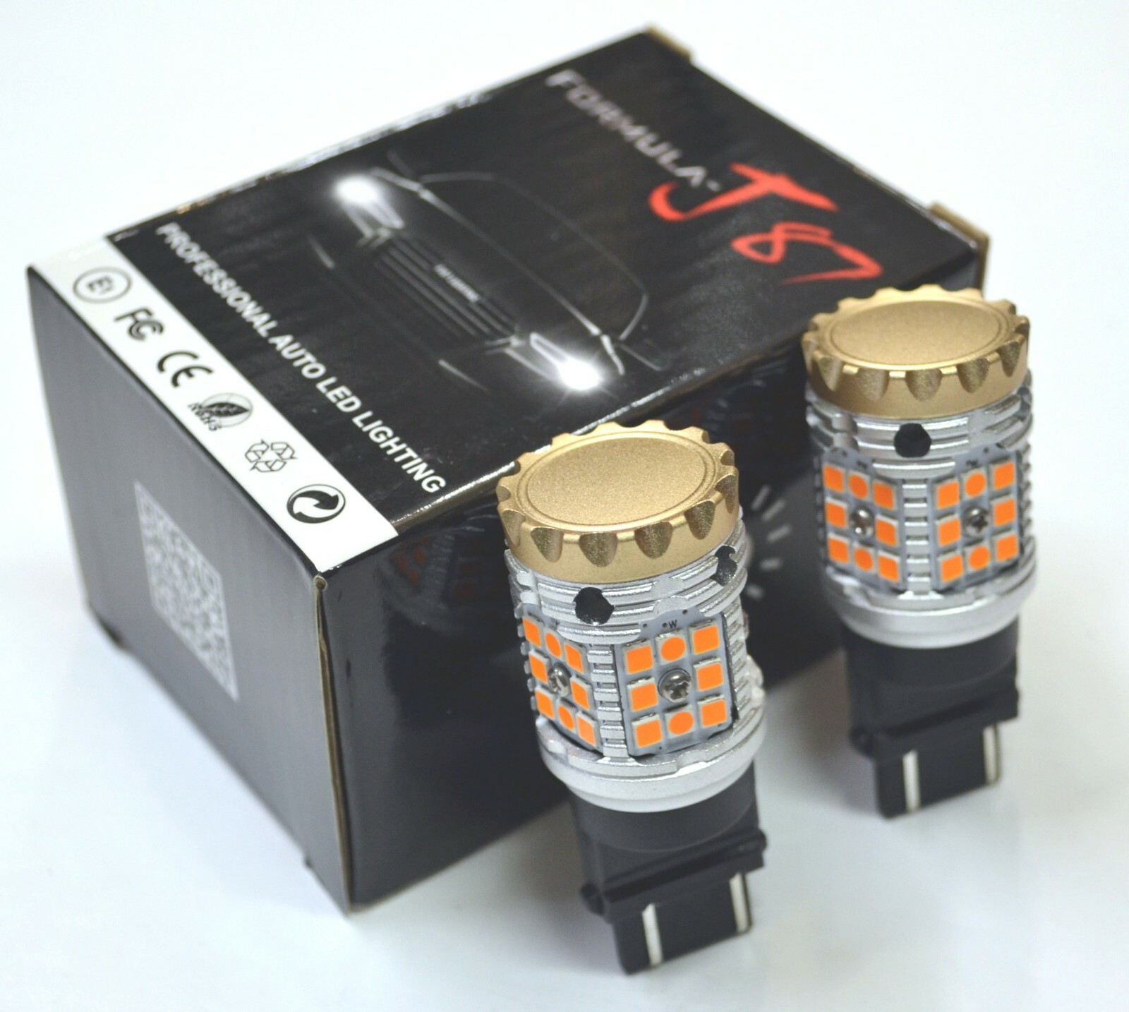 Hyper Flash Free LED Light 4157 Amber Two Bulbs DRL Daytime Running ...