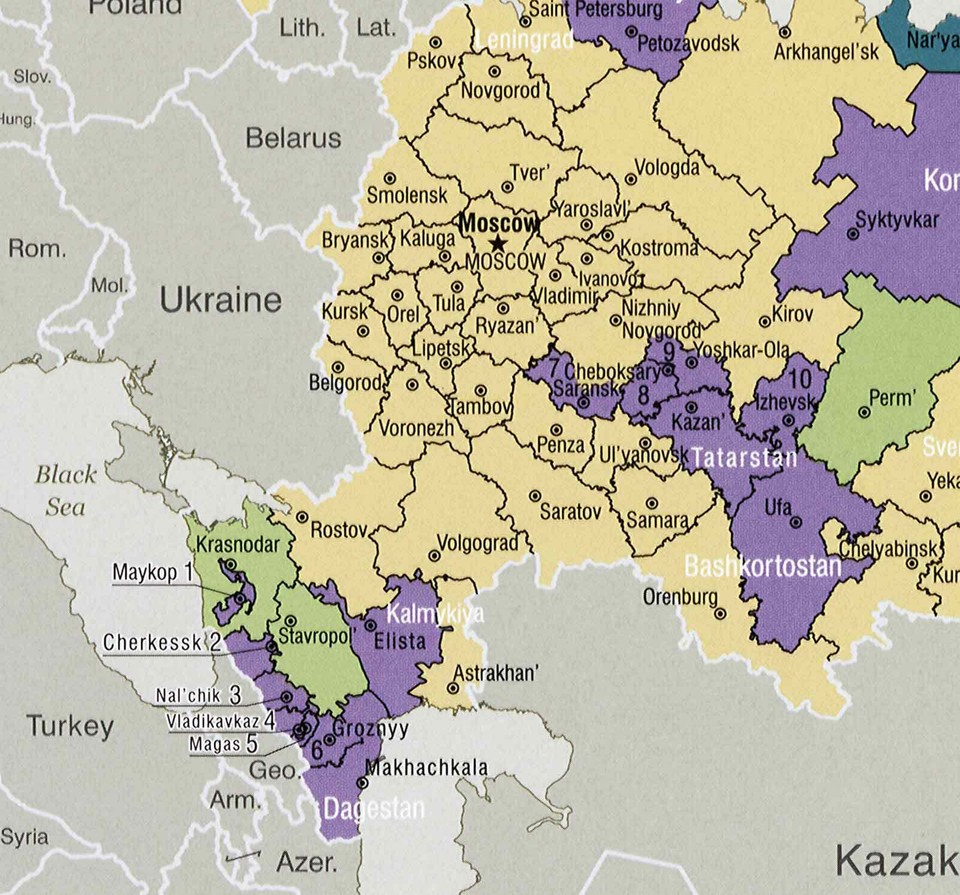2009 CIA Map Russia Federation including view of Ukraine Home School ...