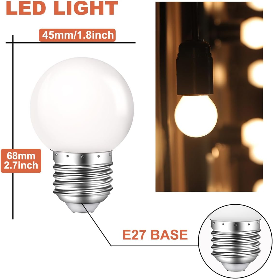 LED Night Light Bulb,E26 G45 G14 Base 1W Night Light LED Edison Bulb ...