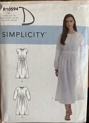 Simplicity R10594 Sewing Pattern -Misses Dress Midi Length- Sizes 6-14 ...