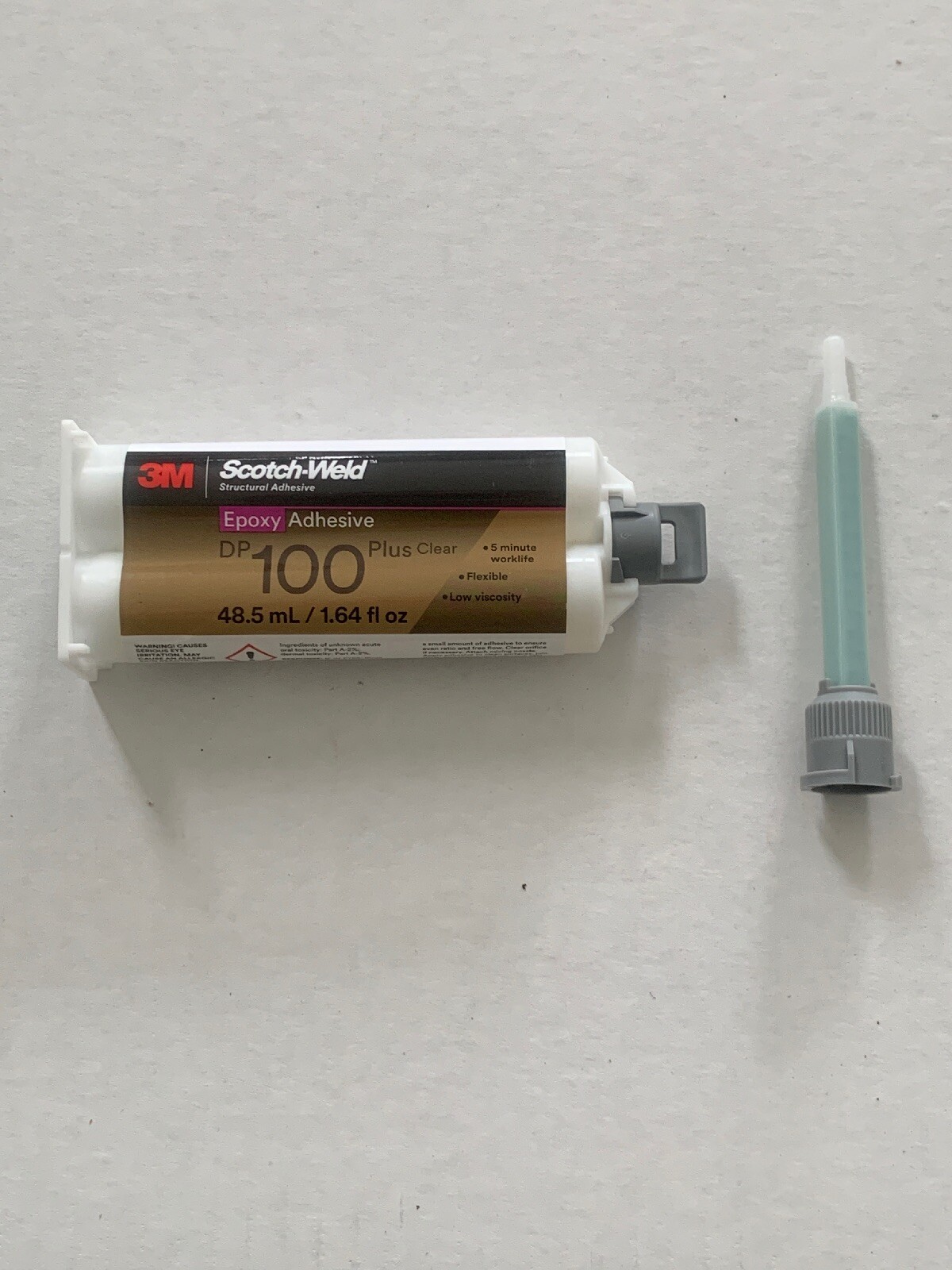 3M Scotch-Weld Epoxy Adhesive DP100 Plus Clear, 1.64 oz W/ (1) 1:1 ...