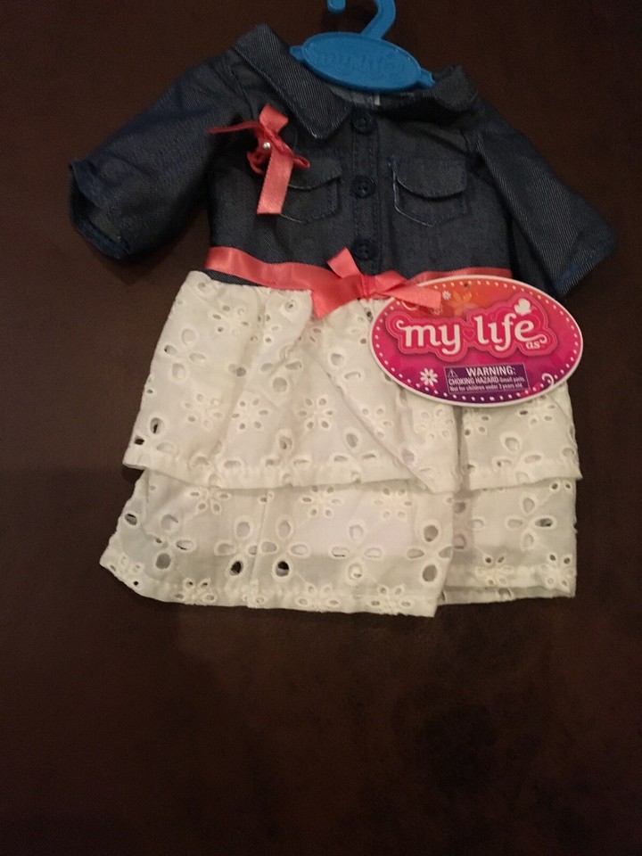 My Life 18" Doll Outfit Denim Dress W/ Ruffles Fits 18" Dolls | eBay
