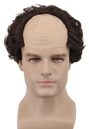 Short Brown Bald Old Man Wig Fluffy Receding Hairline Wig Heat ...