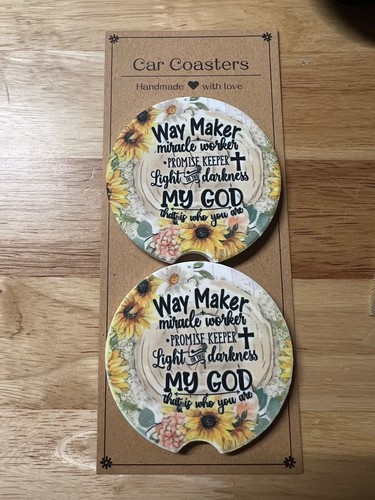 Way Maker Miracle Worker Religious Bible Verse Ceramic Car Coaster ...