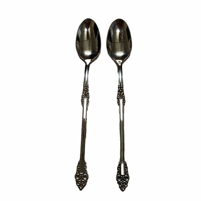 Lot Of Two Oneida Stainless Steel Spoons 7” Ice Tea VTG | eBay