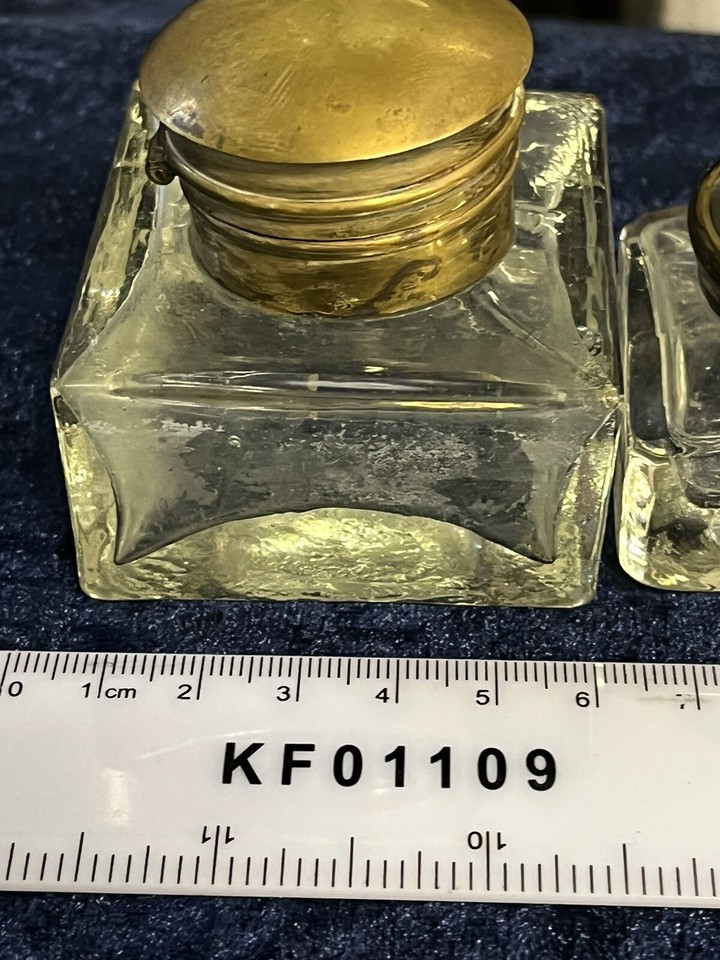 Ink Bottles Pair Antique 1920s Item Art Deco Original Pieces Curios ...