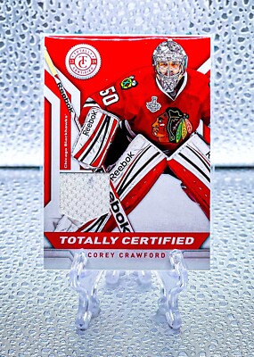 COREY CRAWFORD 2013 Panini Totally Certified TC-CCR JERSEYS RED INSERT ...