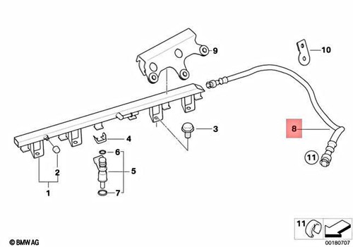 Genuine Fuel Hose BMW X1 E81 E82 E84 E87 E88 E90 E91 E92 E93 125i ...