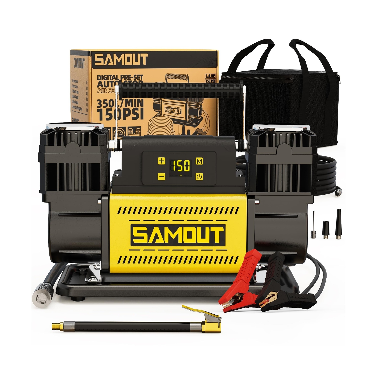 SMAOUT 12V Digital Air Compressor, Offroad Portable Inflator 12.3 CFM ...