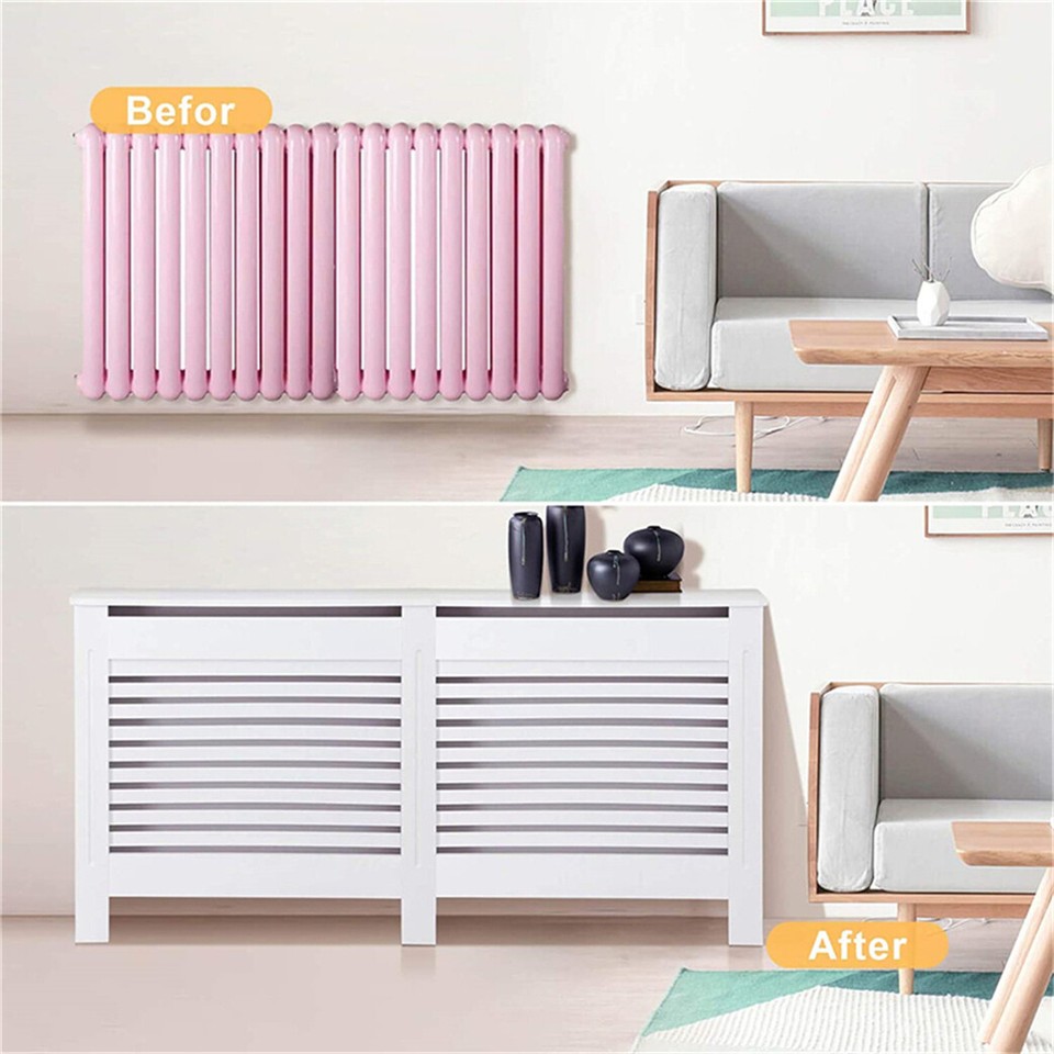 Extra Tall Radiator Cover 92cm Height MDF Cabinet Grill Shelf Furniture ...