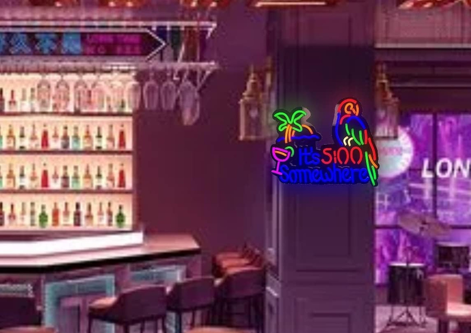 Its 5 O clock Oclock Somewhere Neon Sign LED LDGJ Colorful Handmade Its 5 O clock Oclock Somewhere Neon Sign LED LDGJ Colorful Handmade