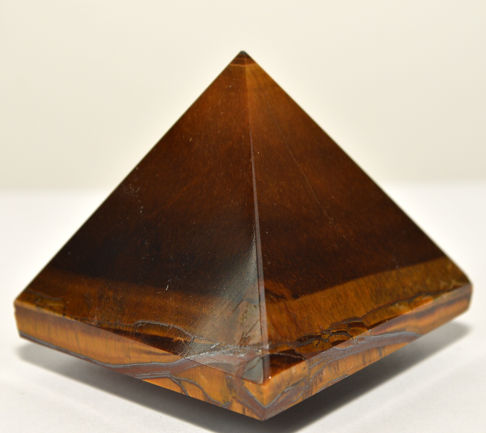 2" 135g Golden Brown Tiger Eye Pyramid Chatoyant Gemstone Crystal ...