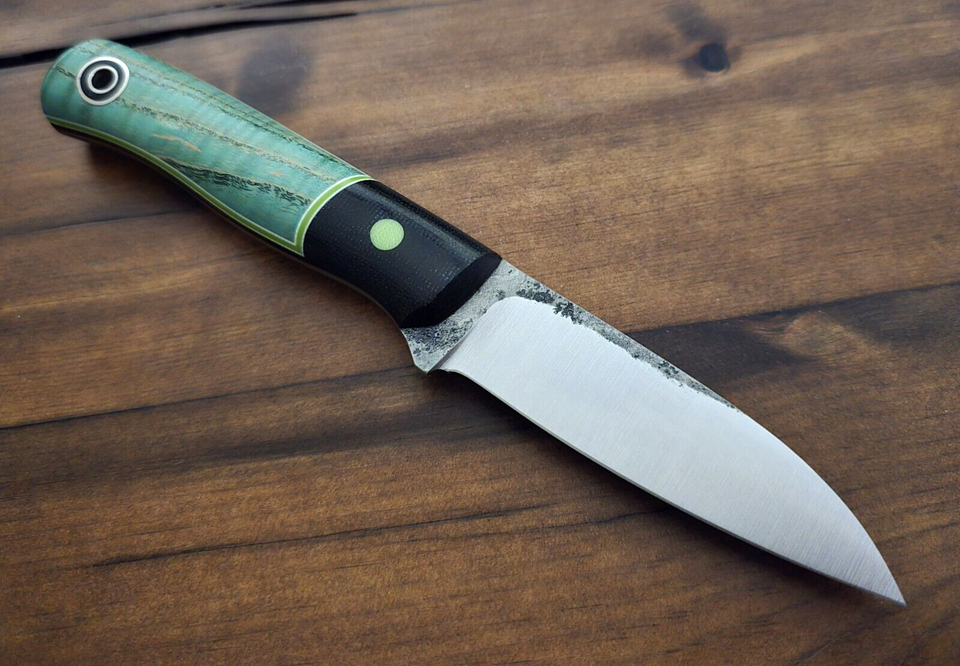 Fiddleback Forge Andy Roy Custom Bush Raptor Knife, Magnacut, Veridian ...