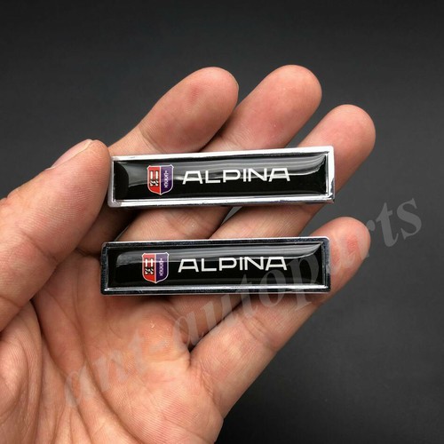 2pcs Metal Alpina Logo Car Trunk Rear Fender Emblem Badge Sticker Decal ...