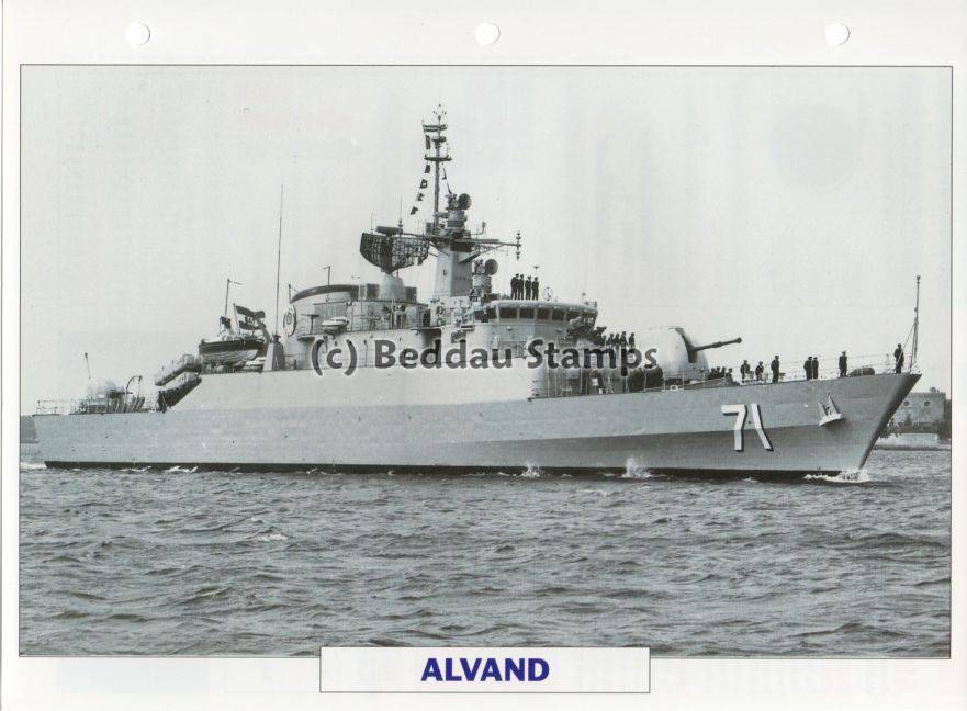 1968 ALVAND Vosper Thornycroft Frigate Ship / Iran Warship Photograph ...