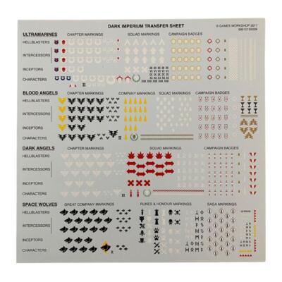 Dark Imperium Transfer Sheet - Warhammer 40k Space Marines Decals | eBay
